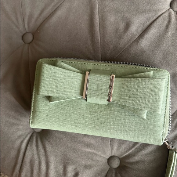 Betsey Johnson | Bags | Pastel Mint Green Wallet With Bow Detail And ...
